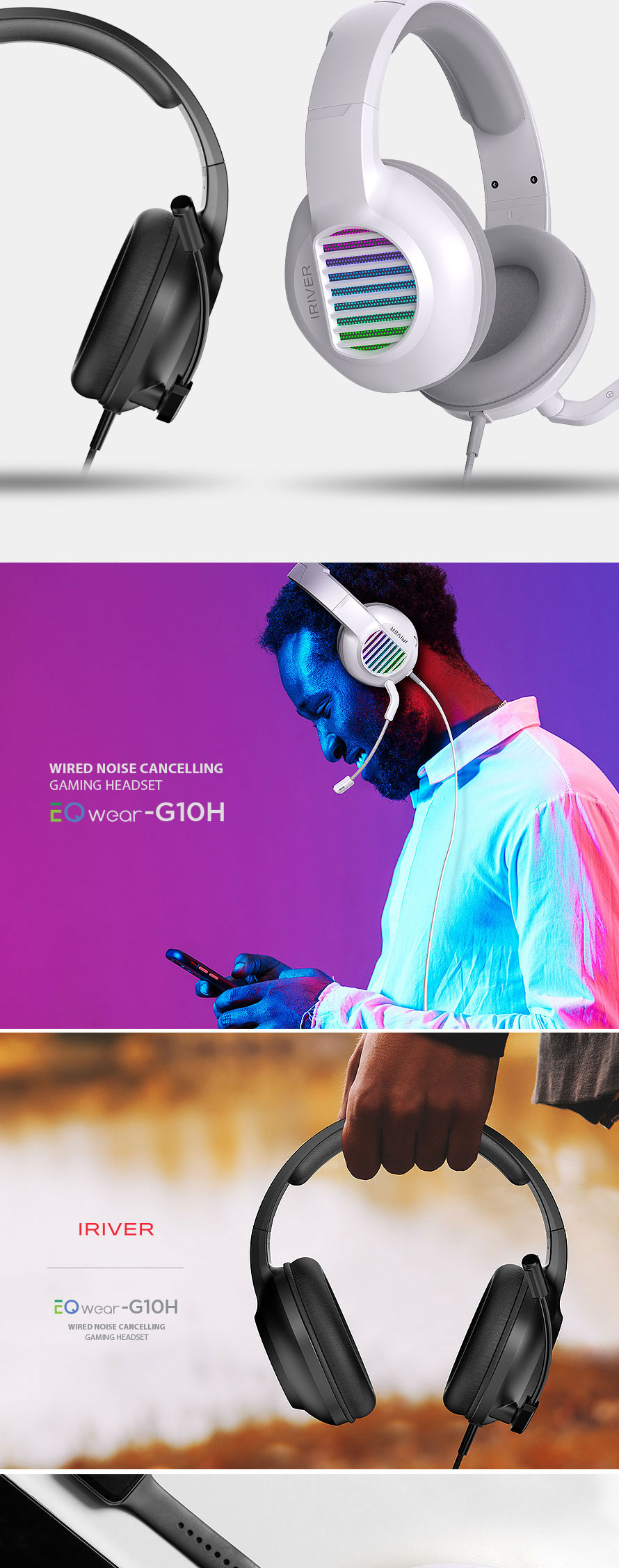 [아이리버] EQwear-G10H USB 게이밍 헤드셋 화이트